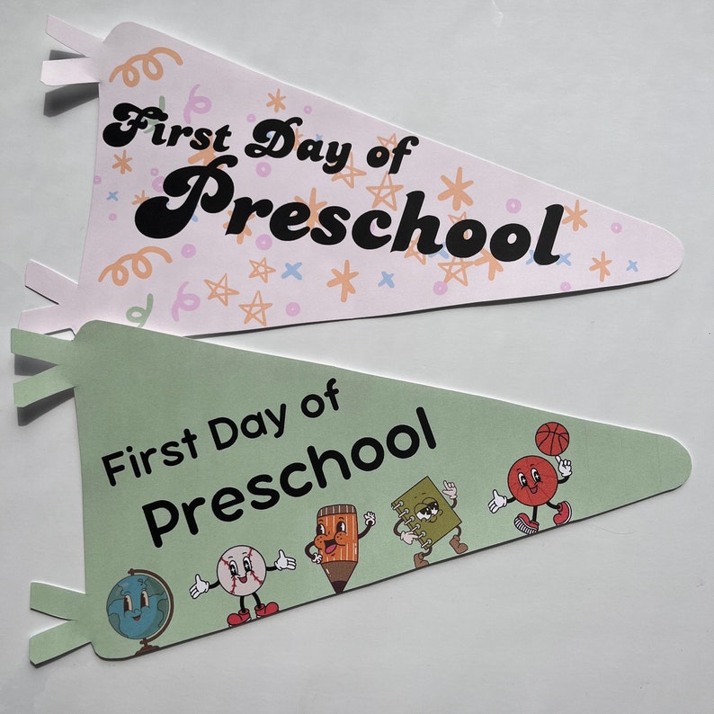 KINDERGARTEN First Day of School Flags 18 Different Flags Boy or Girl ...
