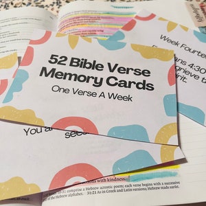 52 Bible Verse Memory Cards - Etsy