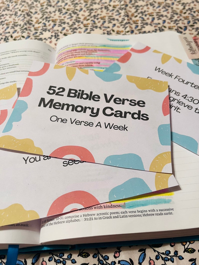 52 Bible Verse Memory Cards - Etsy