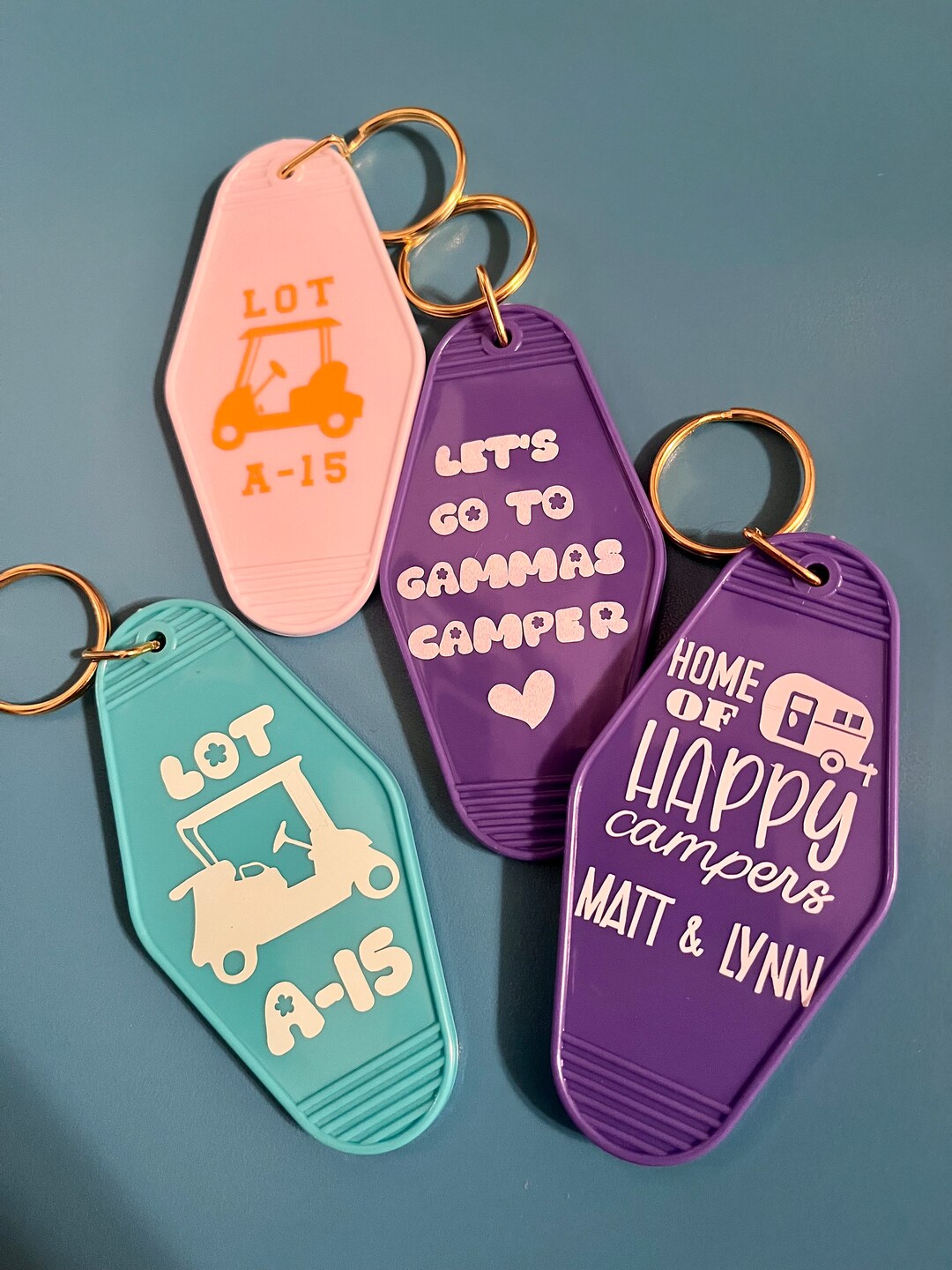 Camper and Golf Cart Retro Key Chain Gift Customizable - Etsy