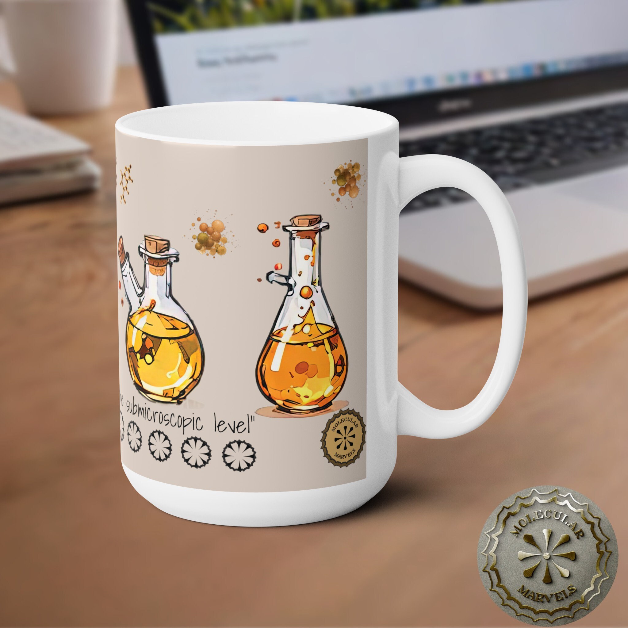 Chemistry Mug 4 Flask Chemist Science Lover Gift 15oz Mug Molecular Mug ...