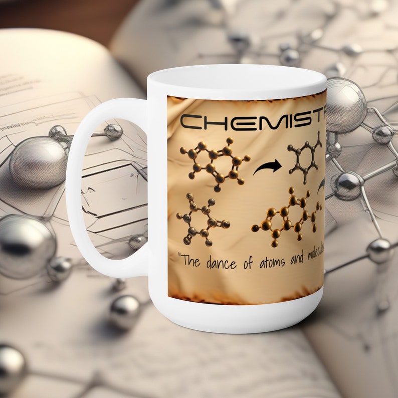 Chemistry Ceramic Mug - Chemist Science Lover Gift - 15oz Mug- Molecular Mug- Organic Chemistry ...