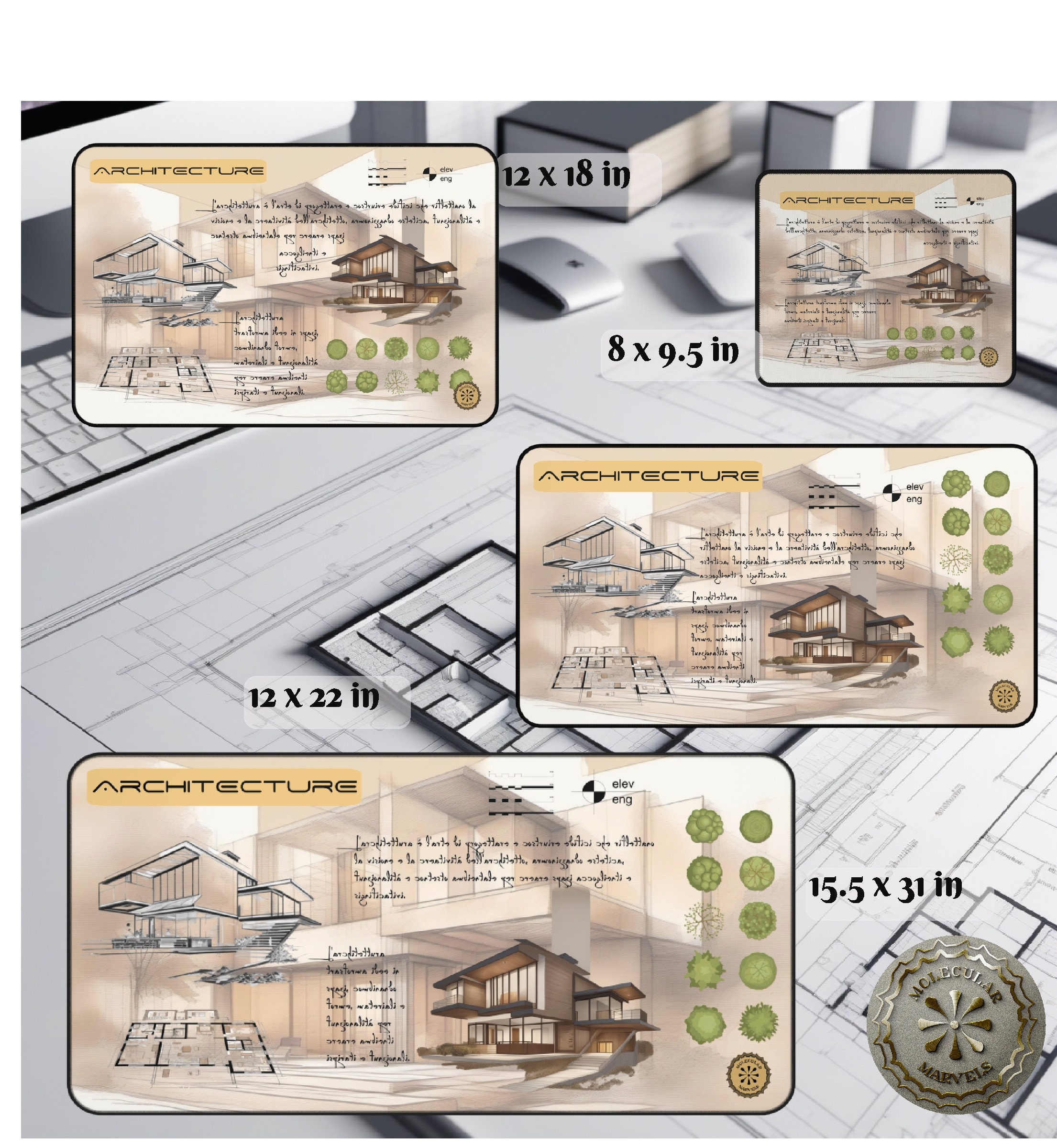 Architecture Desk Mat, Architectural Style Desk Mat- Architecture ...