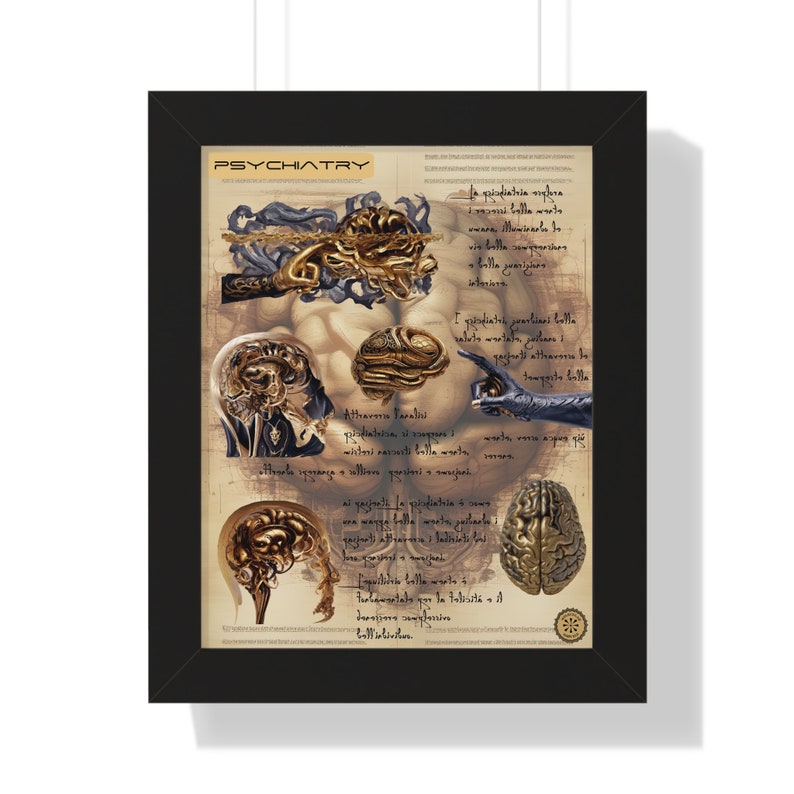 Psychiatry Poster Framed Doctor Gift Medical Gift Psychiatrist Medicine ...