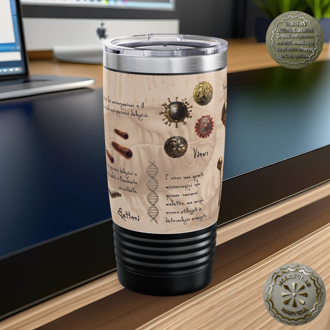 Microbiology Tumbler, Ringneck 20oz Microorganism Gift Bugs Vibes ...