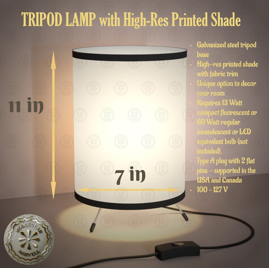 Size Chart Tripod Lamp With High-res Printed Shade, Etsy Listing Tool ...