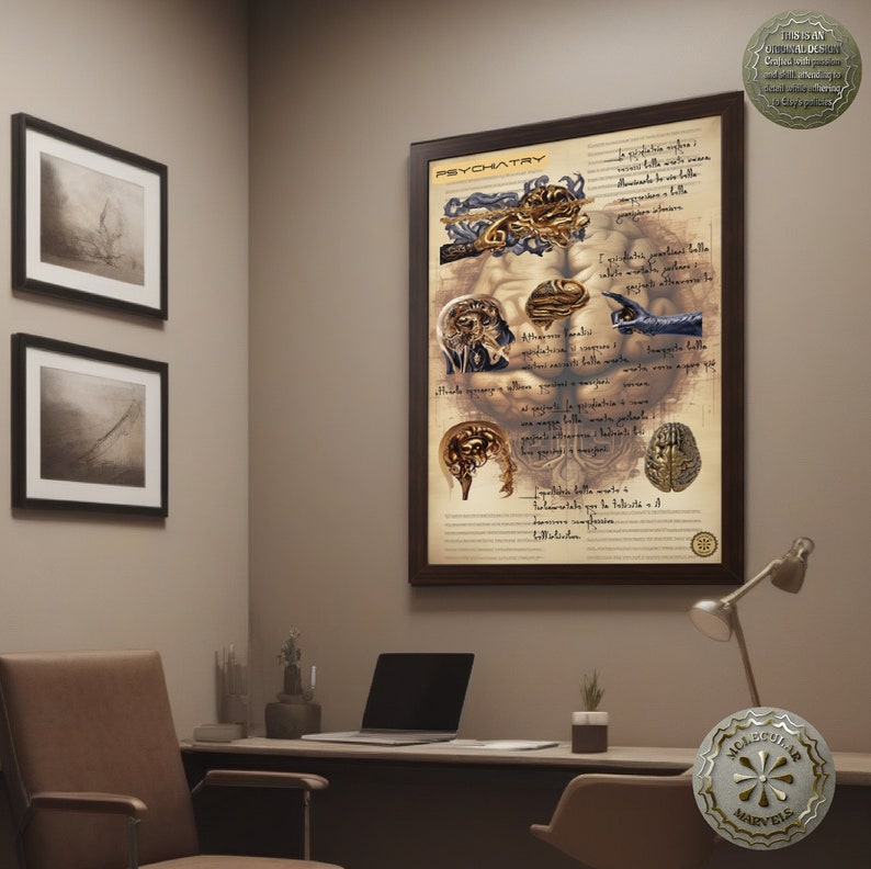 Psychiatry Poster Framed Doctor Gift Medical Gift Psychiatrist Medicine ...