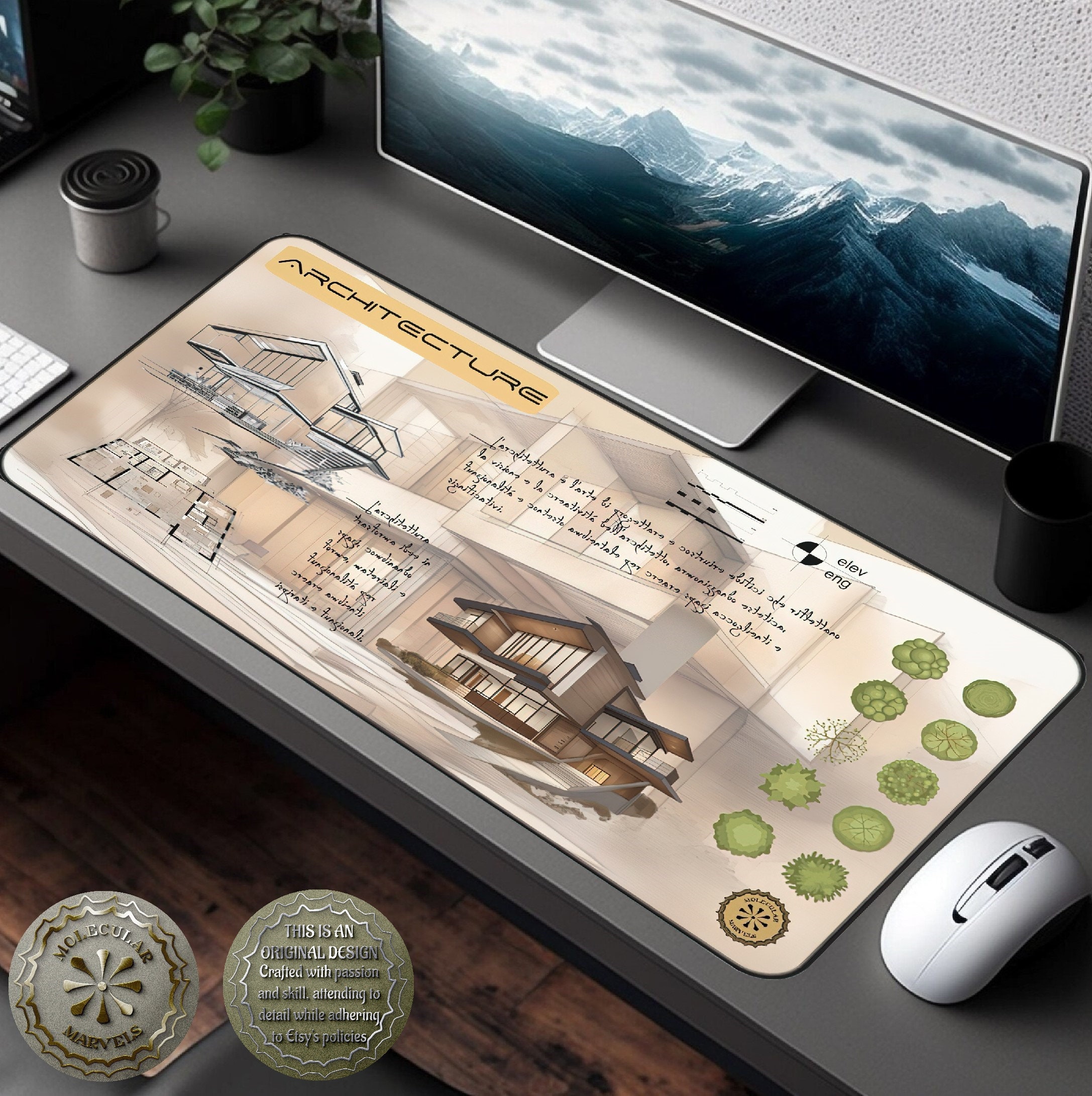Architecture Desk Mat, Architectural Style Desk Mat- Architecture ...