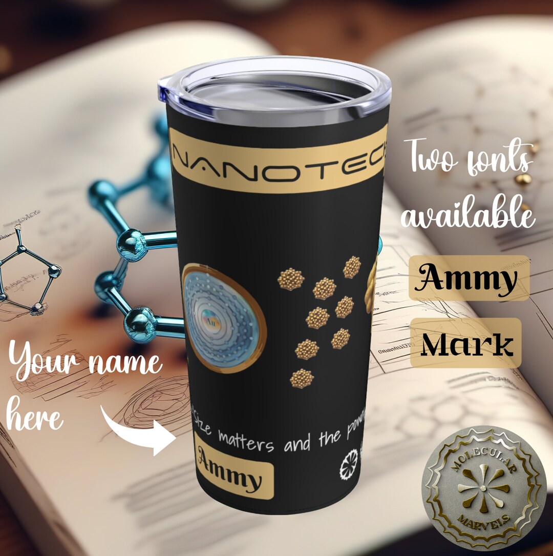 Nanotechnology Tumbler 20oz, Personalized, Science Lover Gift, Gold ...
