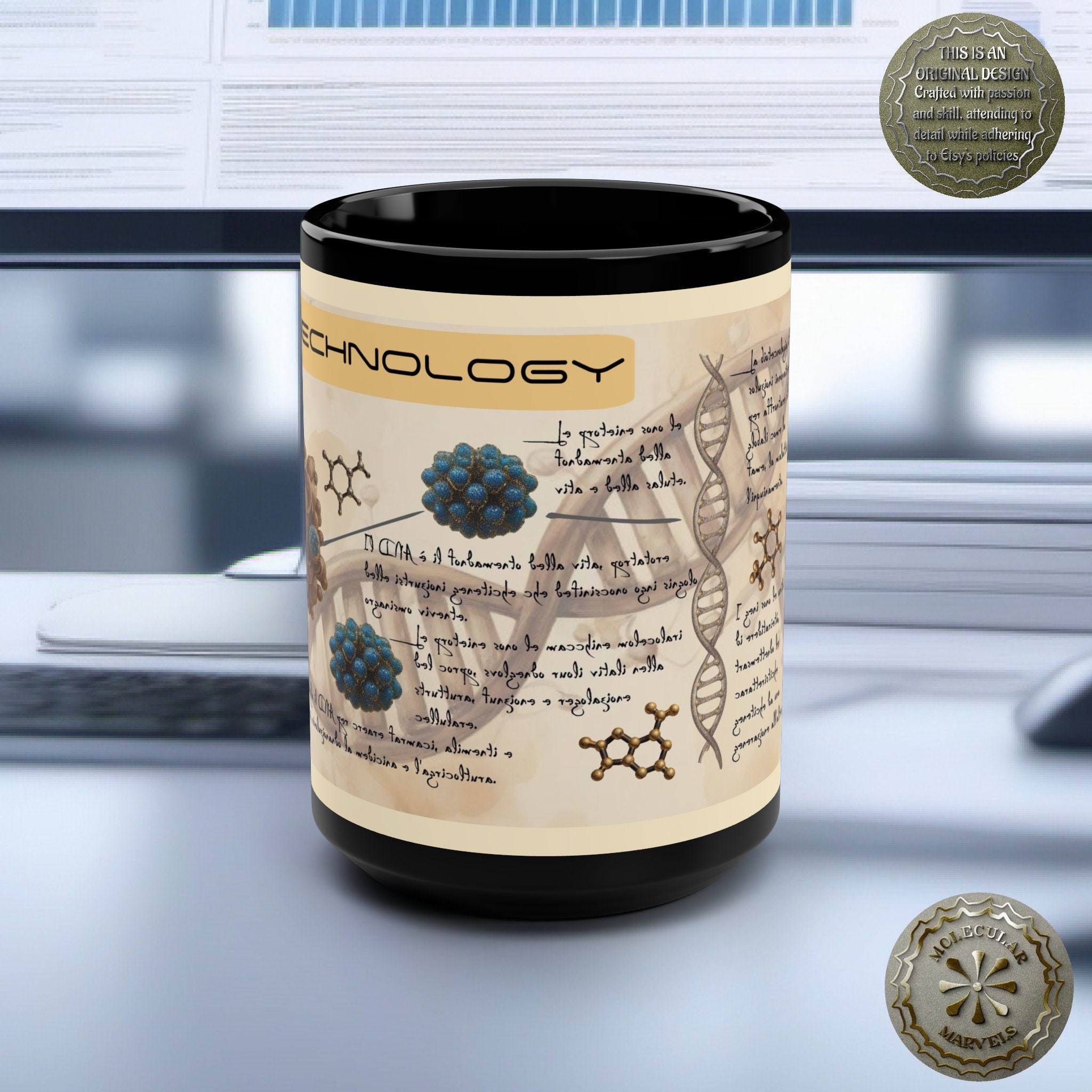 Biotechnology Mug 15oz, Science Lover Gift, DNA Science Mug, Science ...