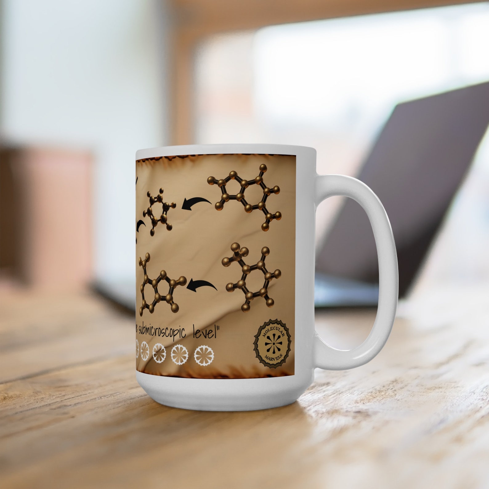Chemistry Ceramic Mug - Chemist Science Lover Gift - 15oz Mug- Molecular Mug- Organic Chemistry ...