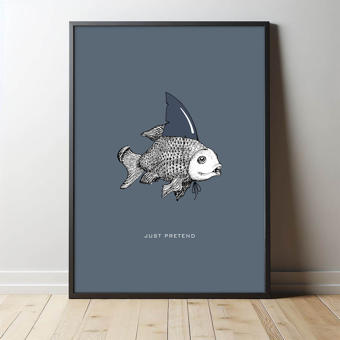 Poster - Digital Download - Fish - Shark - Pretend - Graphic - Art ...