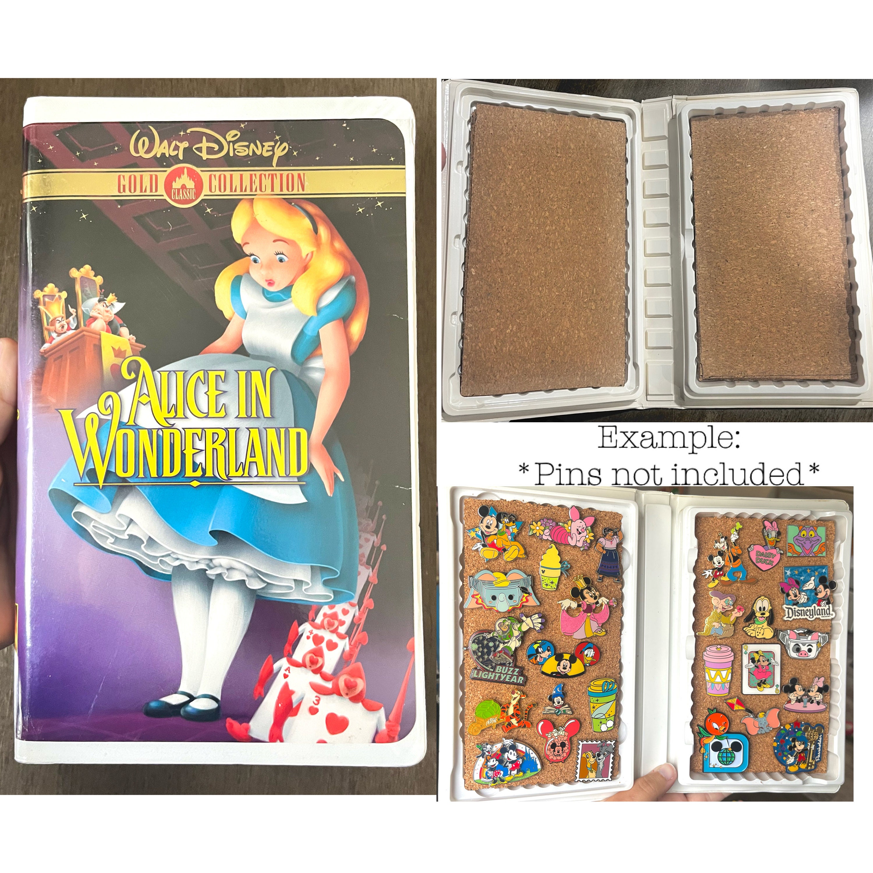 Alice in Wonderland gold Collection VHS Case Pin Board - Etsy