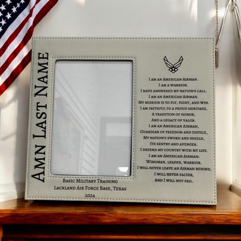 Fully Customizable 9x10 White Leather Frame for 5x7 Photo With Black ...