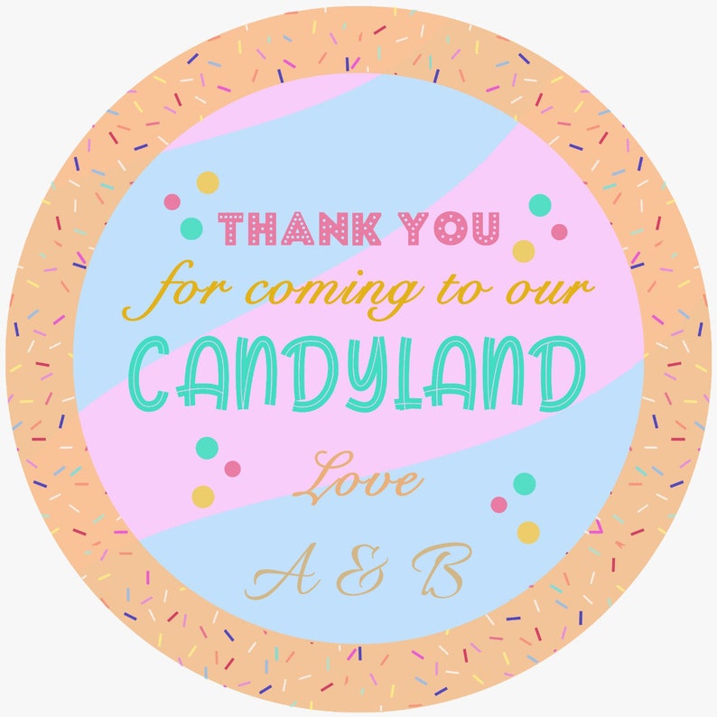 Customizable Printable Candy Theme Birthday Celebration Cards, Goodies ...