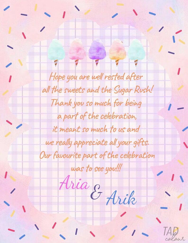 Customizable Printable Candy Theme Birthday Celebration Cards, Goodies ...