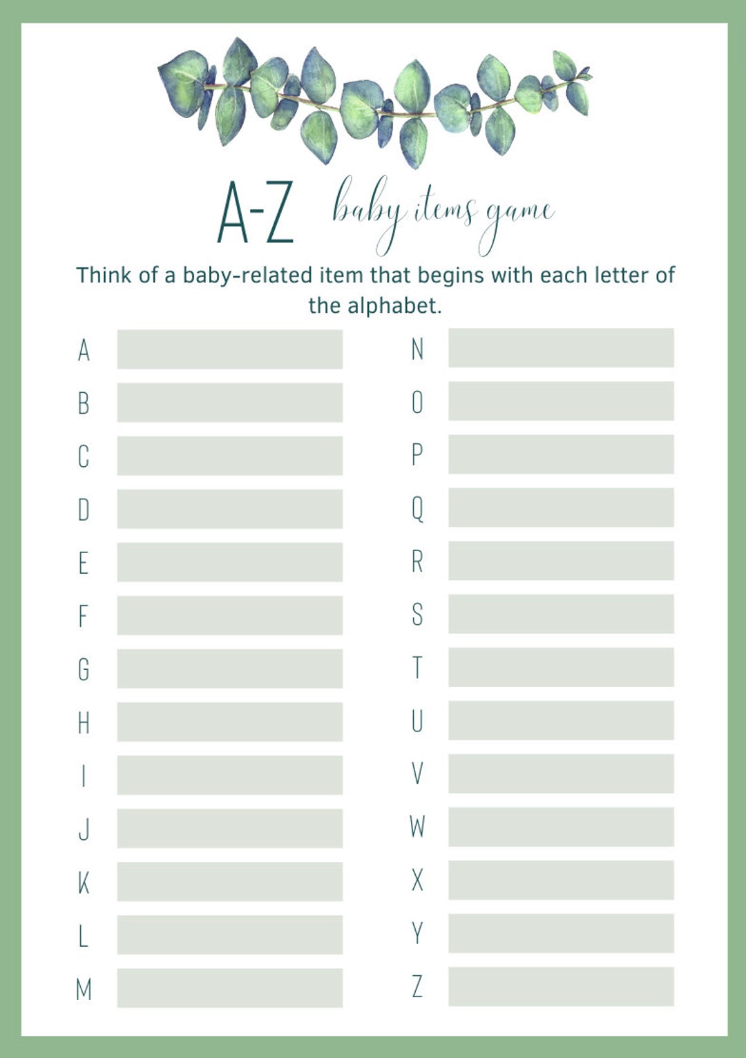 Printable Baby Shower Tropical Theme Games - Etsy