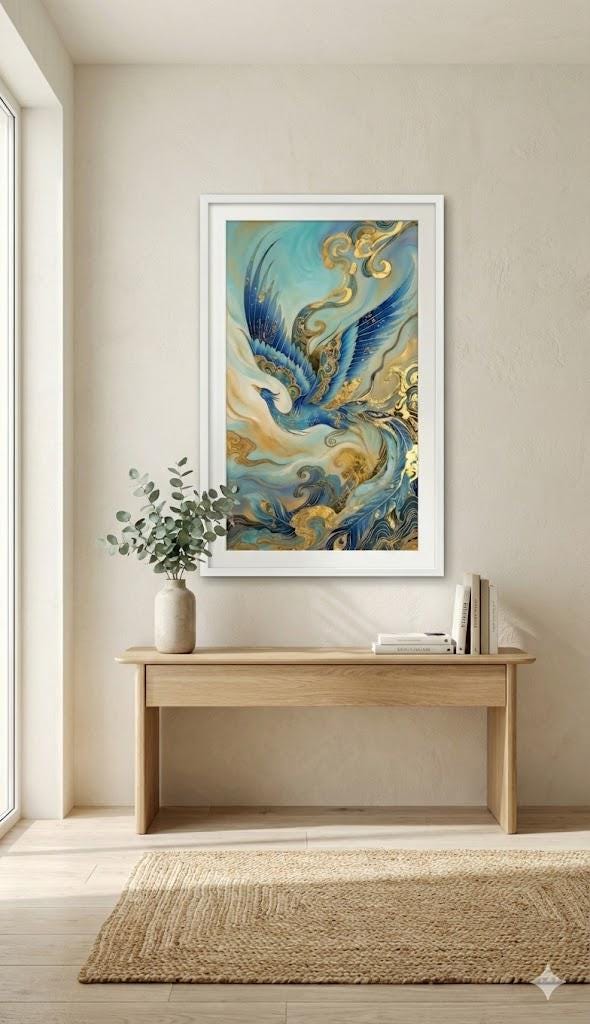 Feng Shui Phoenix Digital Wall Art - Etsy