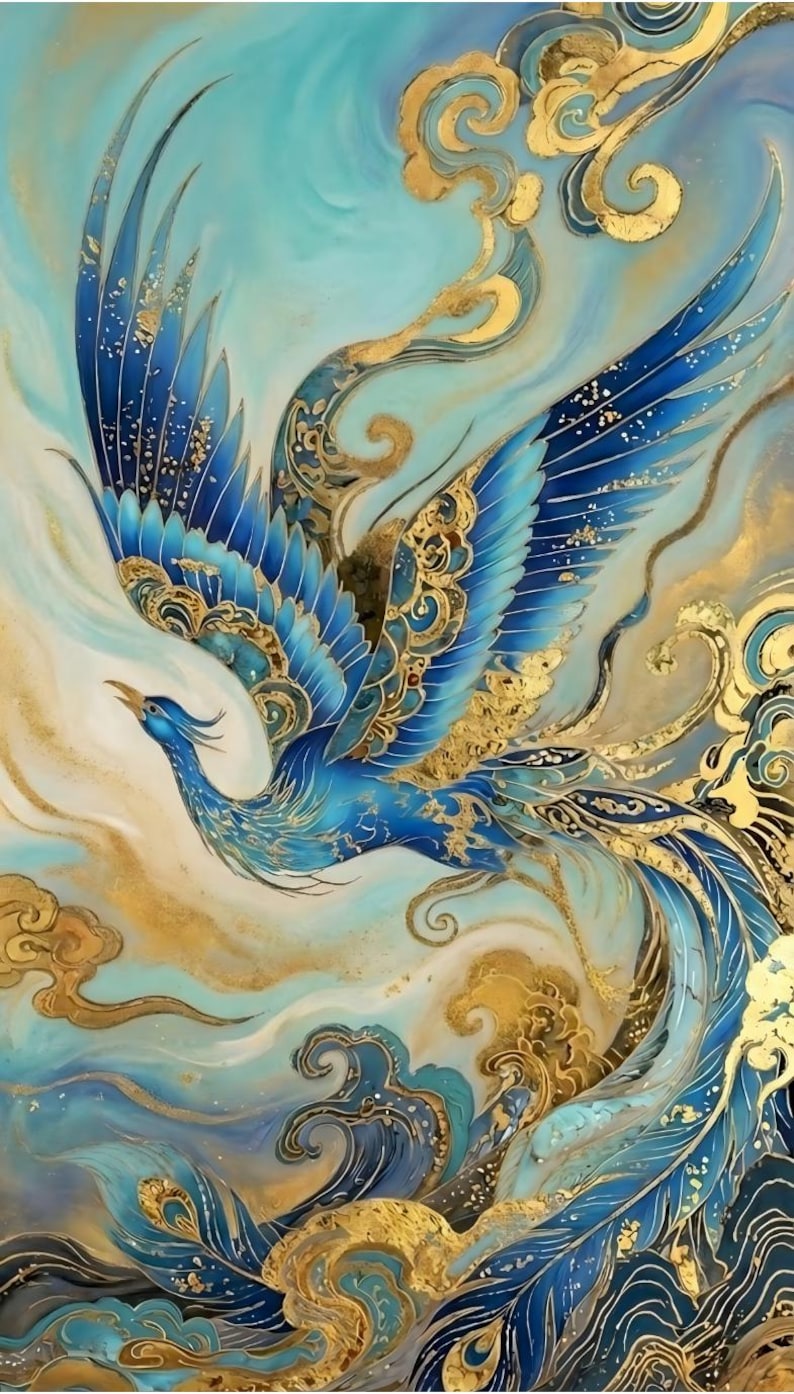 Feng Shui Phoenix Digital Wall Art - Etsy