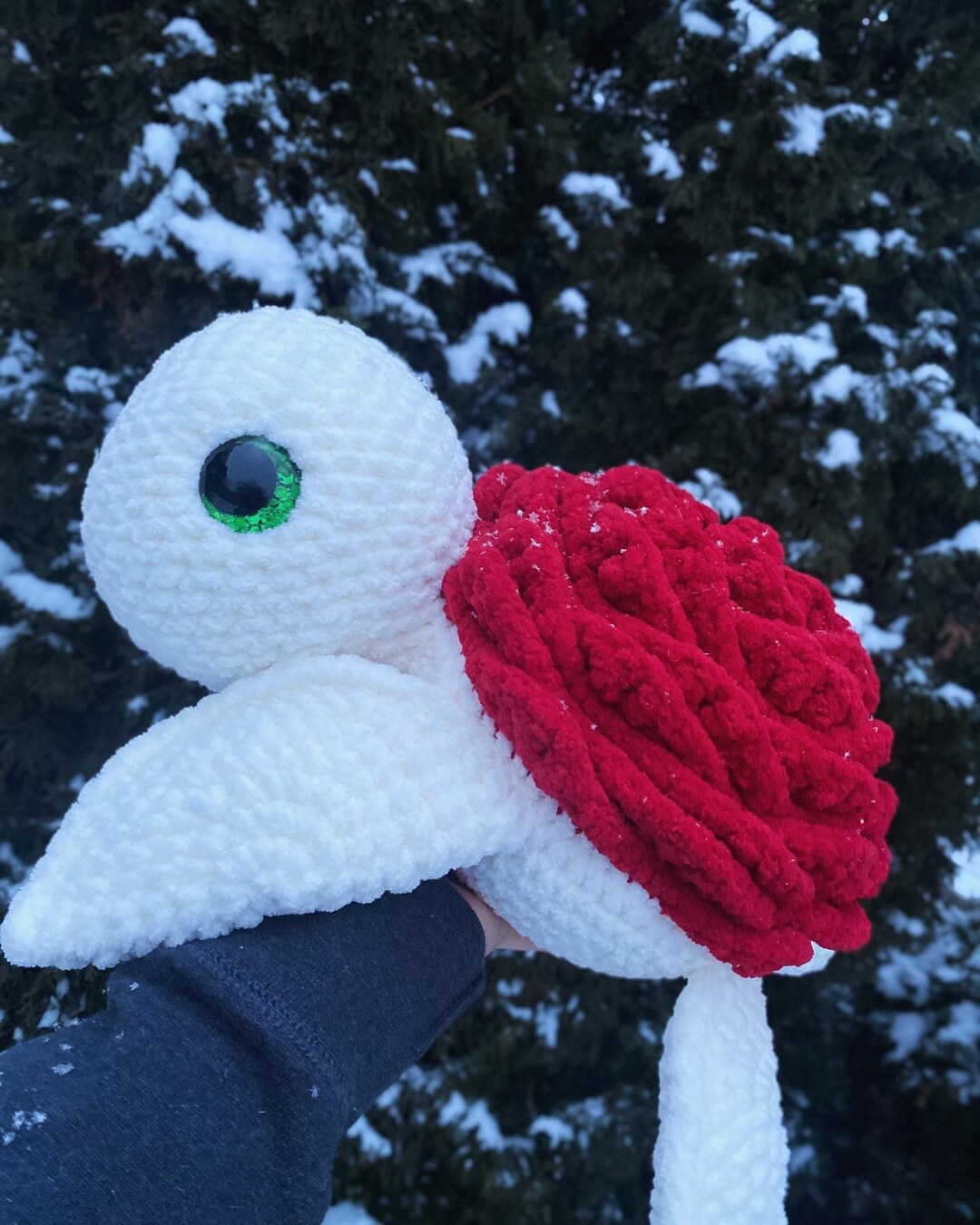 Crocheted Jumbo Sea Turtle Plushie With Rose Shell - Etsy