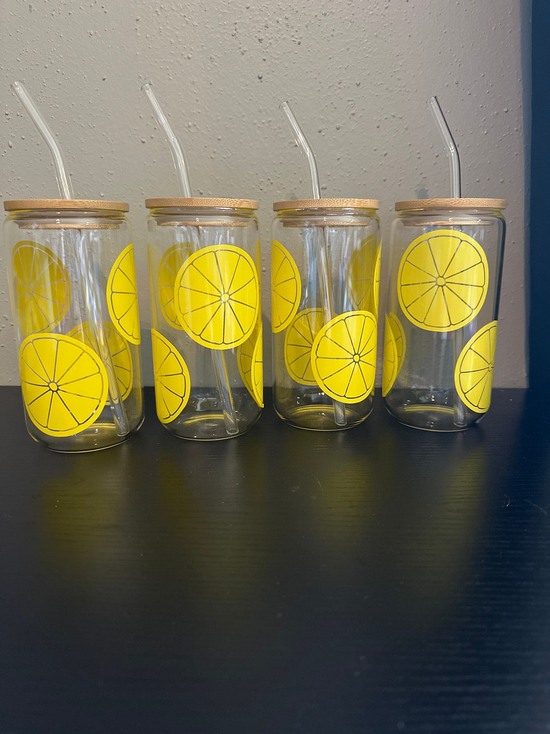 Lemon Glasses Set - Etsy
