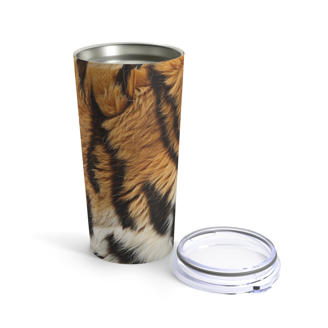 Bengal Tiger Fur Tumbler Fluffy Wild Tiger Skin Travel Cup Realistic ...