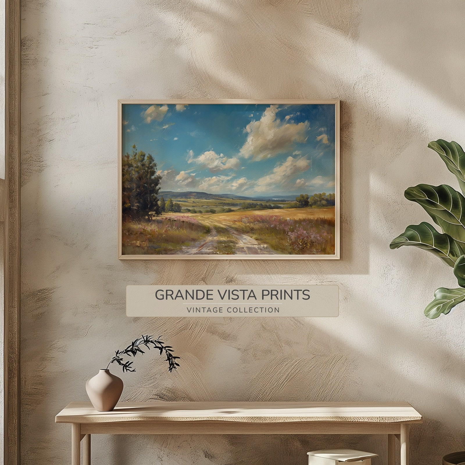 Spring River Valley Printable Landscape Painting Digital Download Wall ...