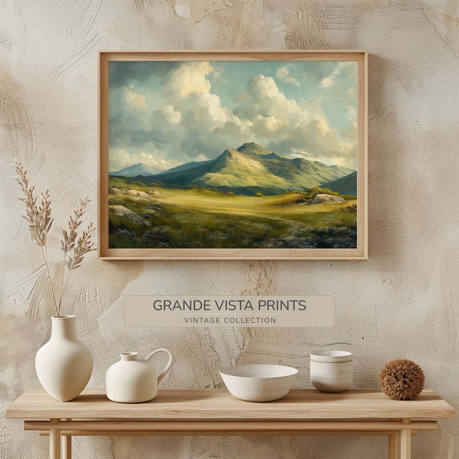 Printable Mountain Range Landscape Painting Digital Download Mountain ...