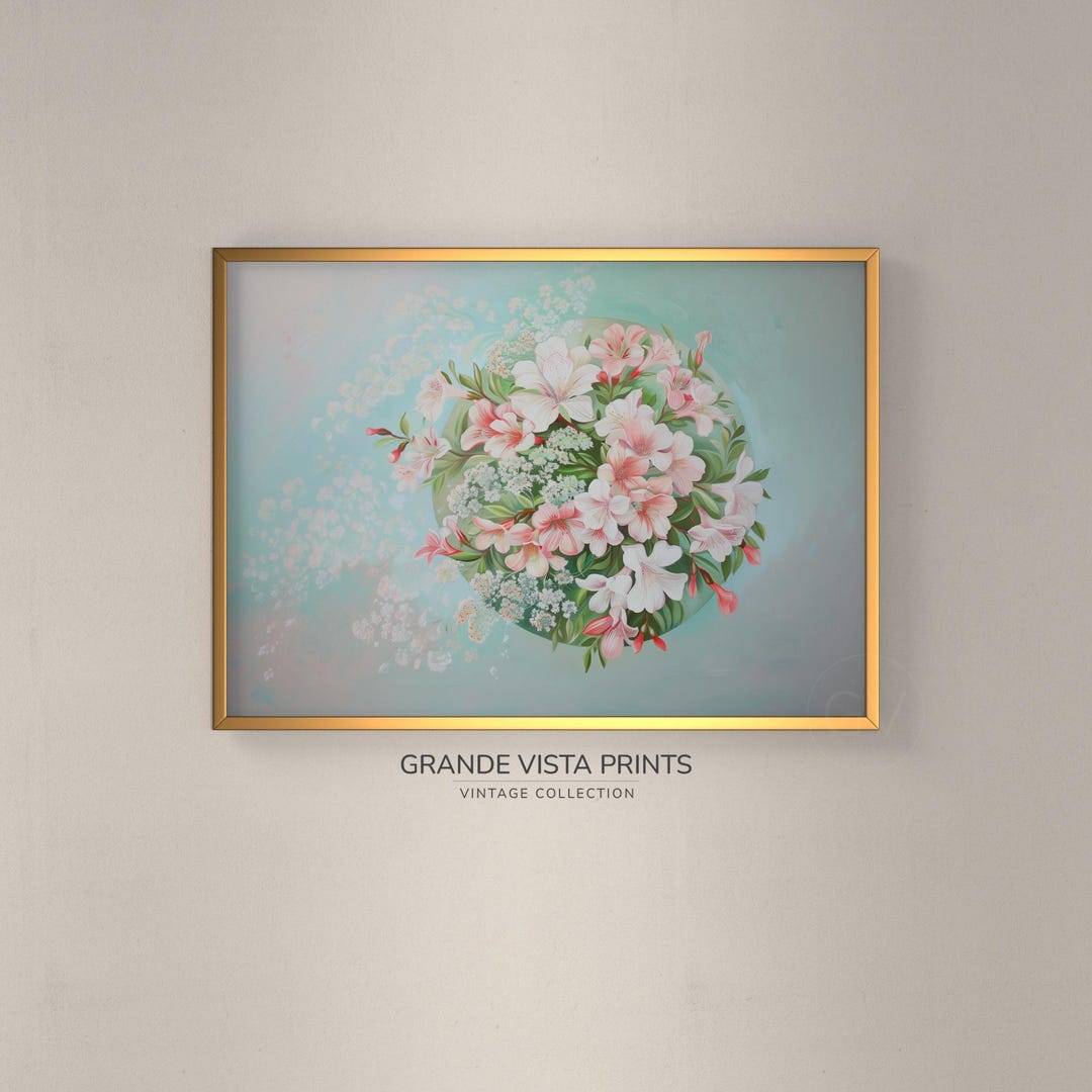 Printable Pink Flower Painting | Pink Floral Wall Art | Pink Flower ...