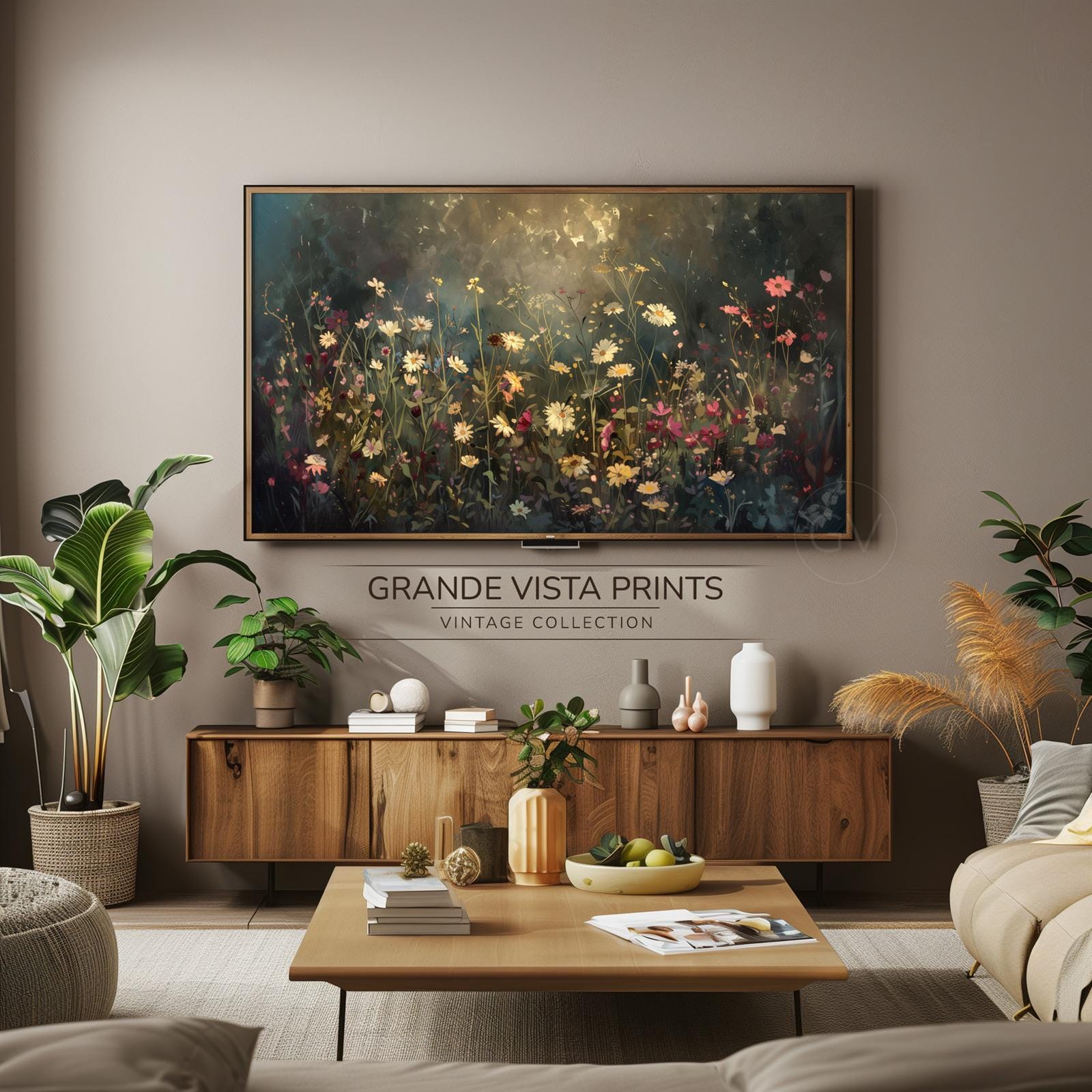 Wildflower Field 4K Wallpaper Samsung Frame TV Art 4K Frame TV Artwork ...