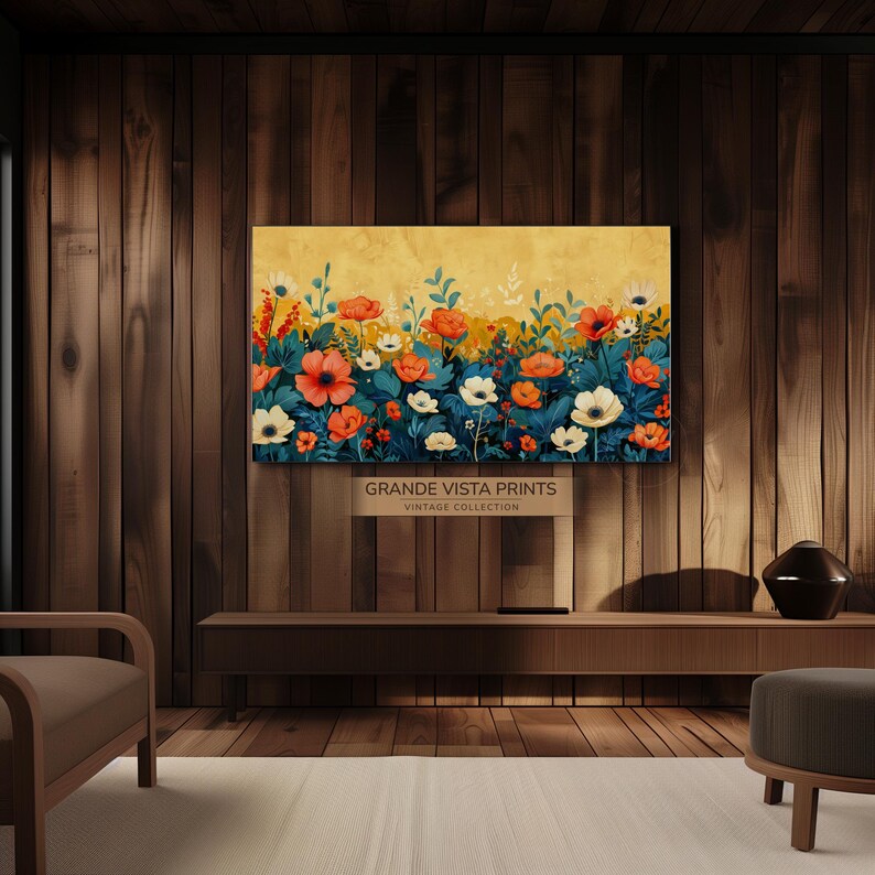 Poppy Field Samsung Frame | Flower Illustration | Flower Screensaver ...
