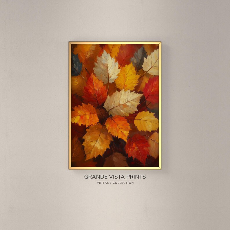 Colorful Fall Leaves Still Life Wall Art | Fall Still Life Artwork ...