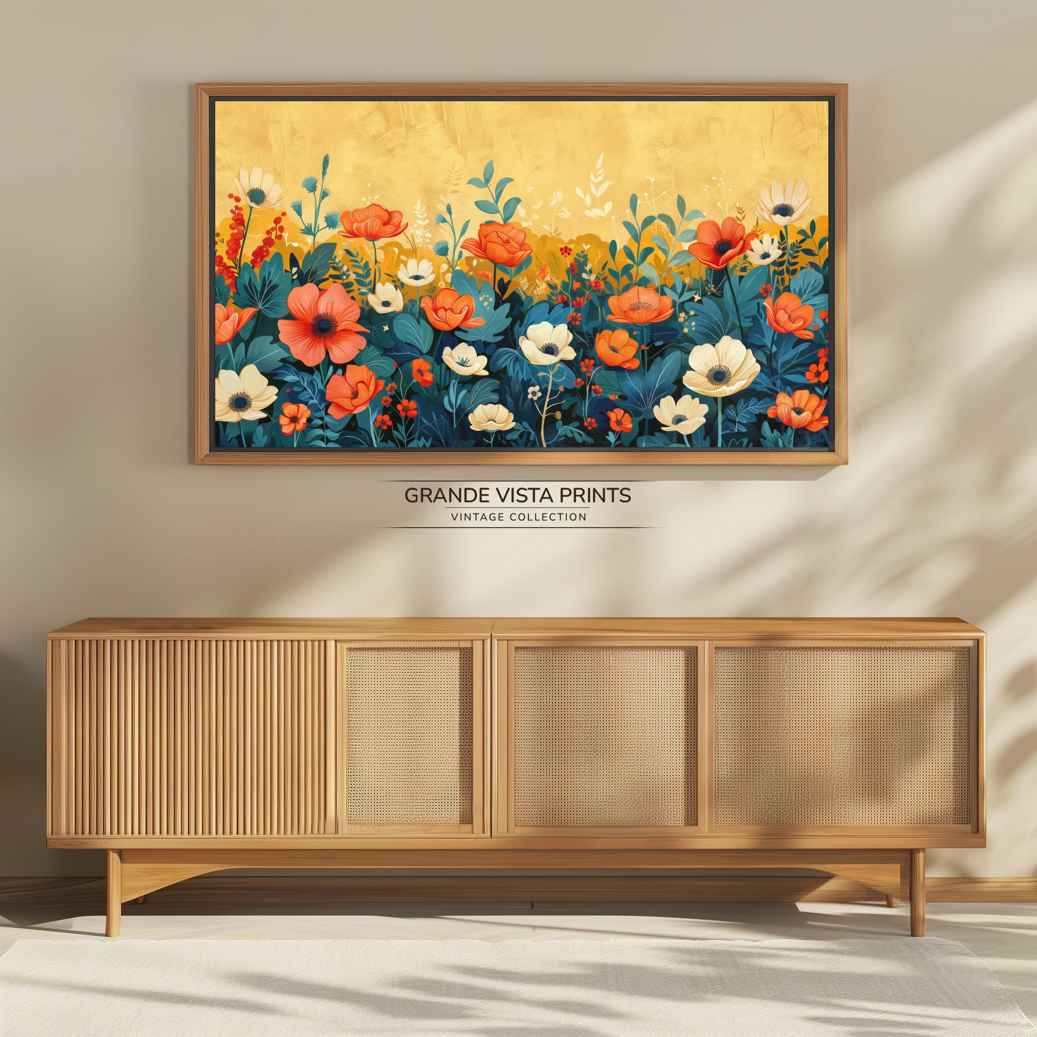 Poppy Field Samsung Frame | Flower Illustration | Flower Screensaver ...