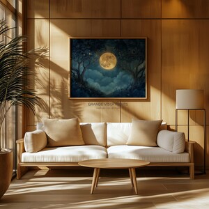Printable Moon Night Painting | Moon Painting Digital Download ...