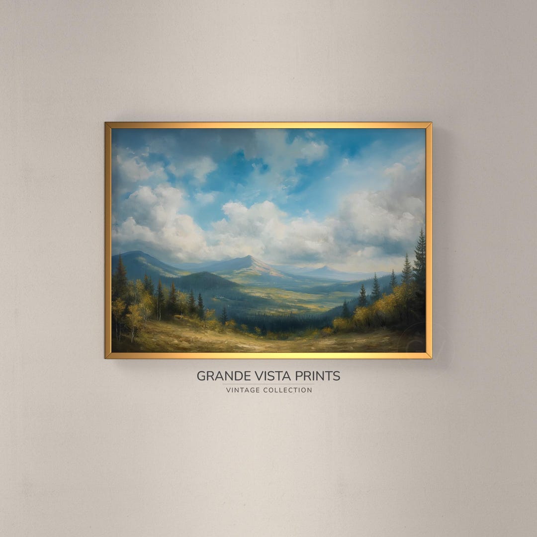 Printable Valley Landscape Wall Art | Mountain Valley Landscape Artwork ...