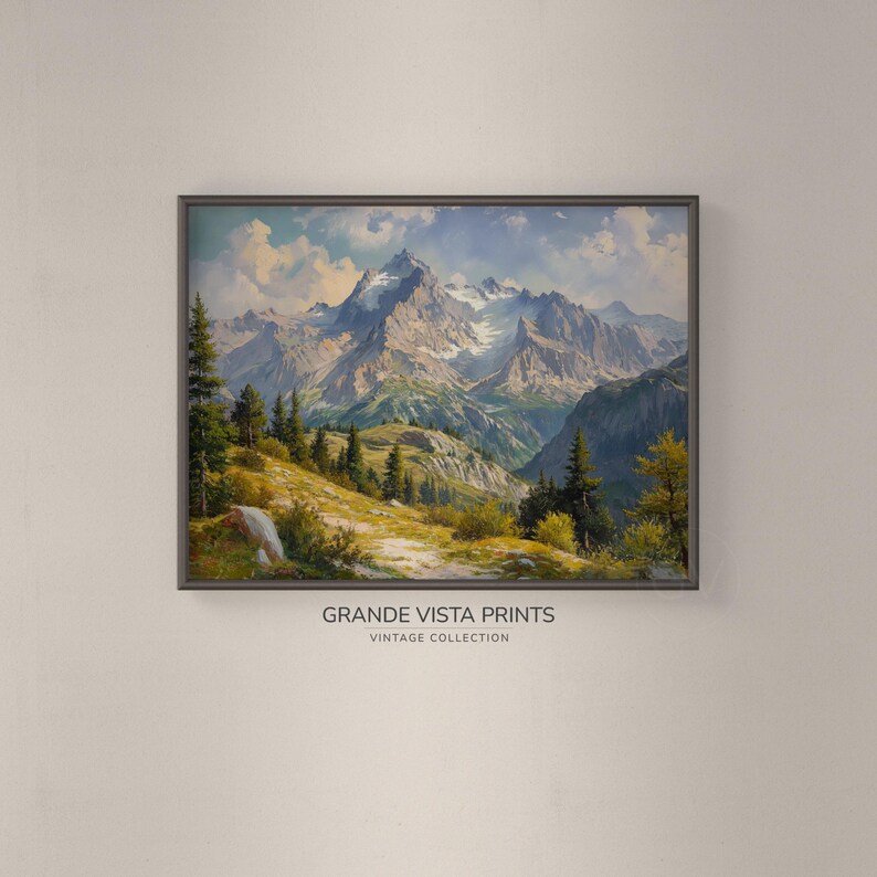 Alpine Spring Landscape Artwork | Instantly Available Wall Art Print ...