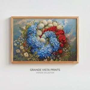Independence Day Flower Painting Printable Wall Art Fourth of July ...