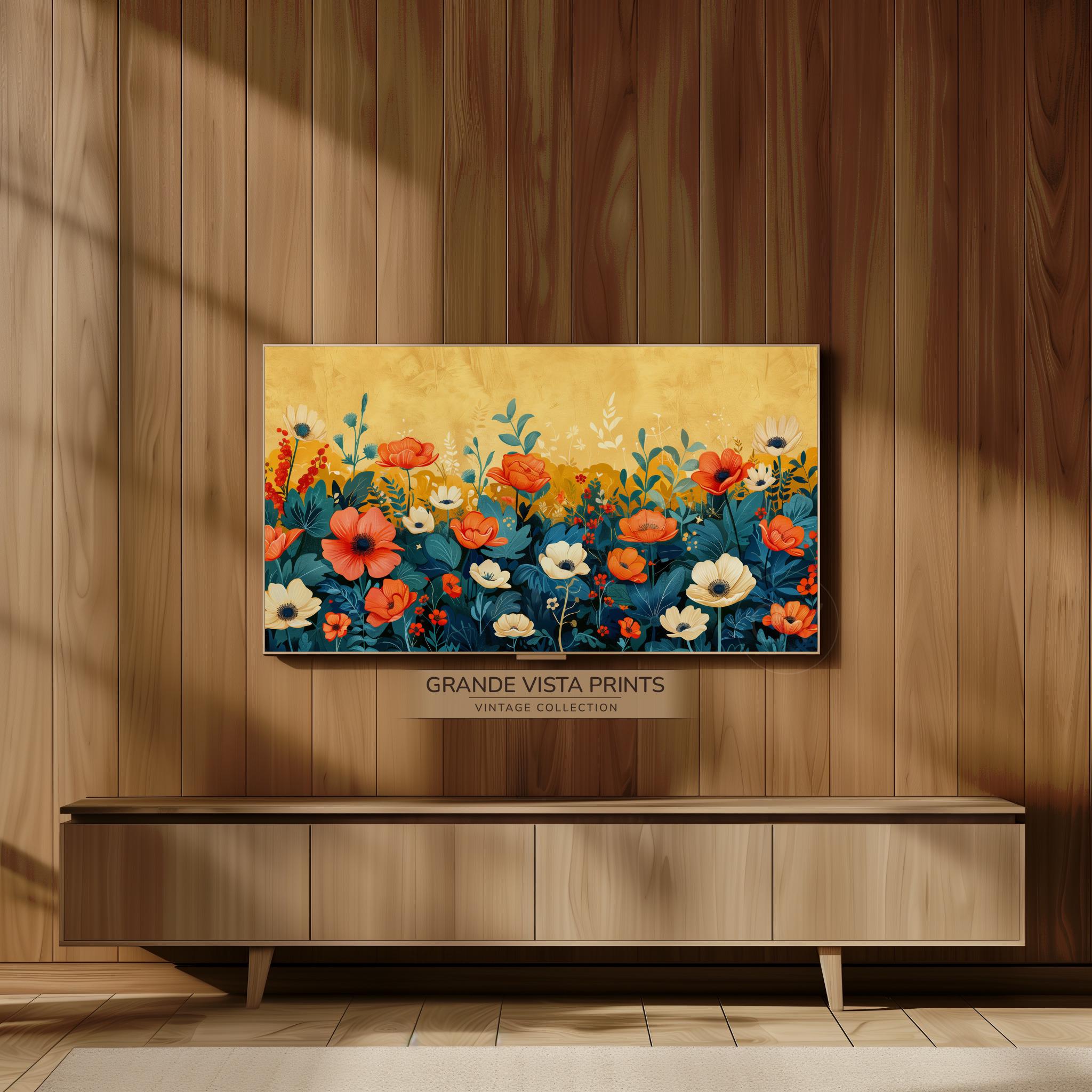 Poppy Field Samsung Frame | Flower Illustration | Flower Screensaver ...