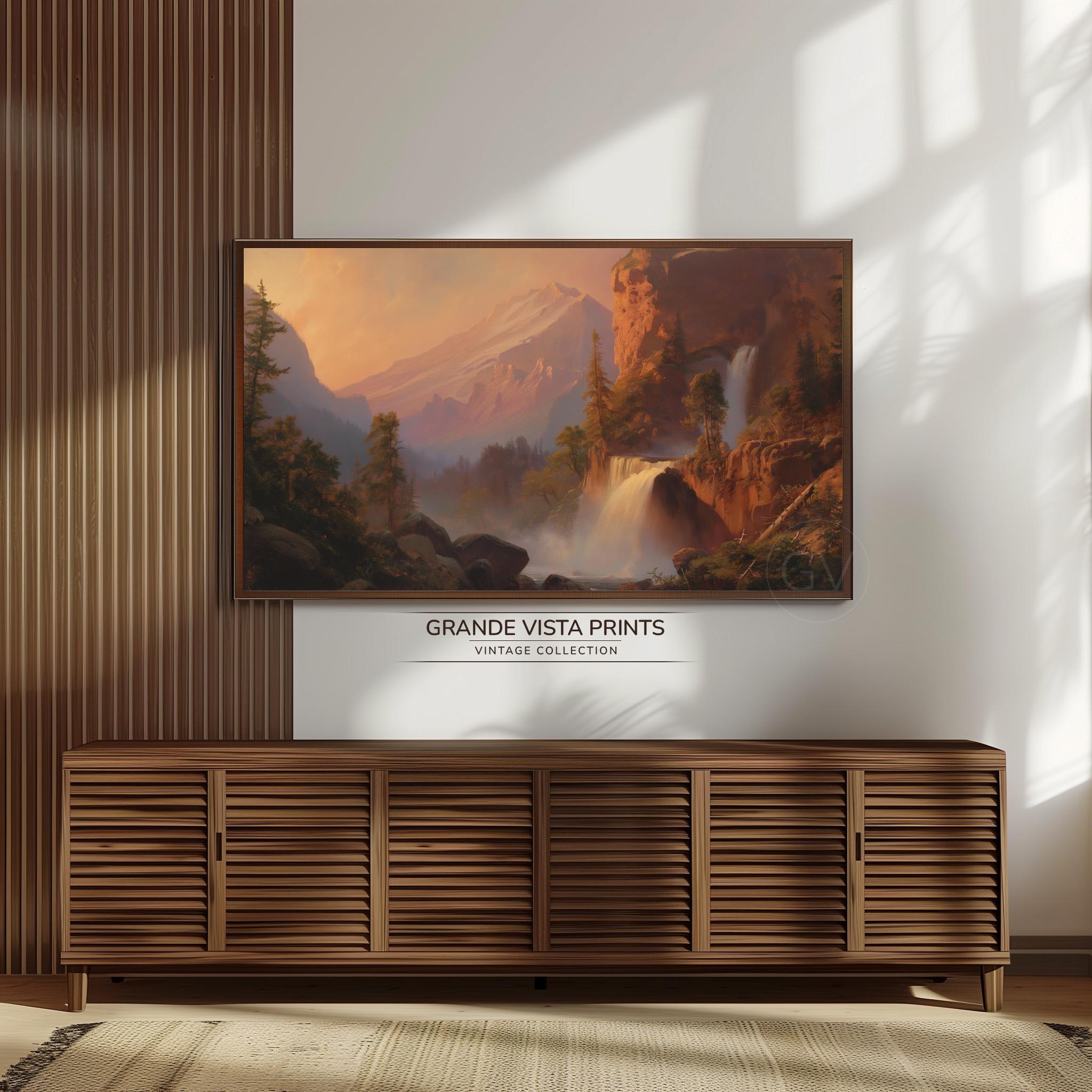 Sunrise Mountain Vista Frame TV Art Landscape Painting | Digital ...