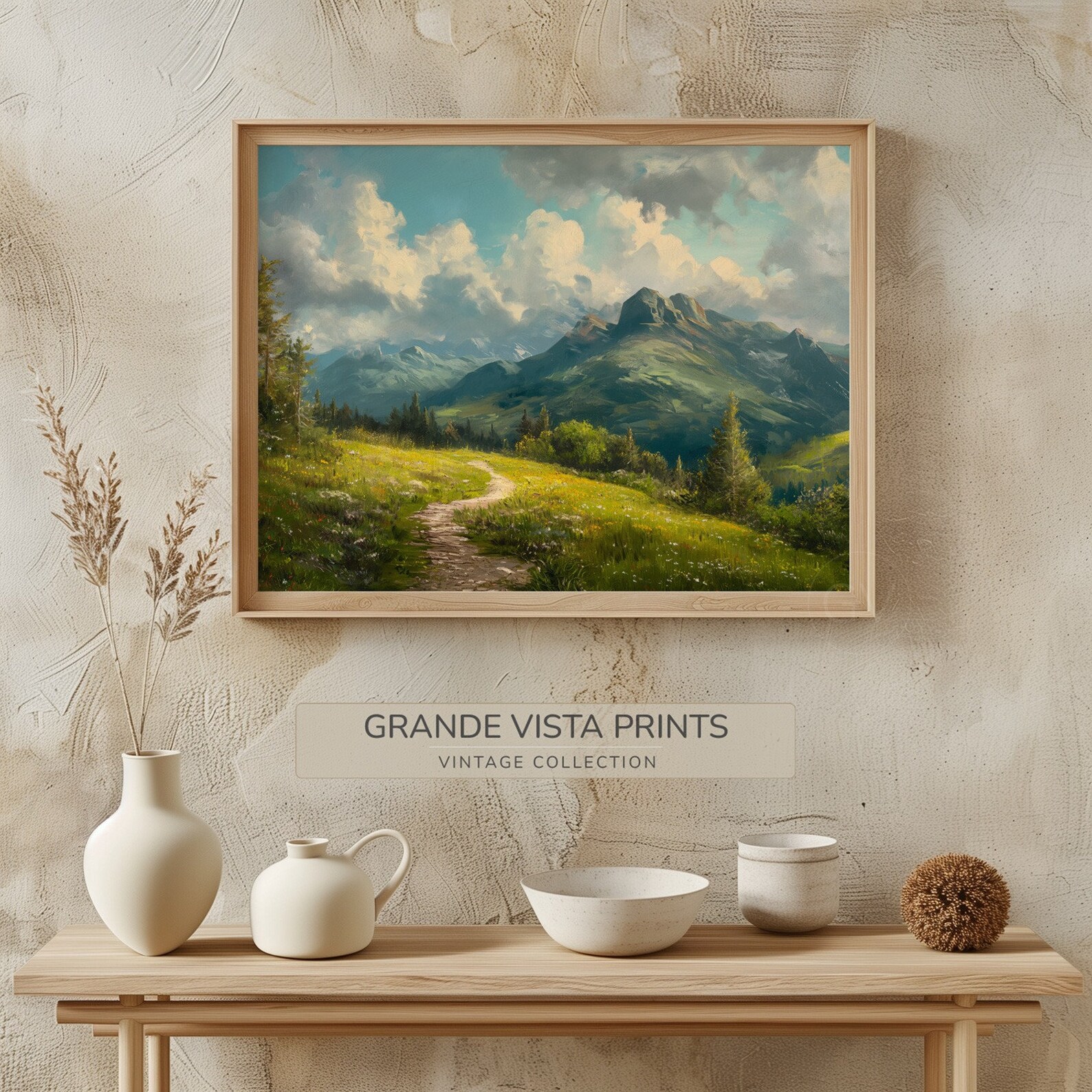 Printable Mountain Path Landscape Wall Art Mountain Forest Landscape ...