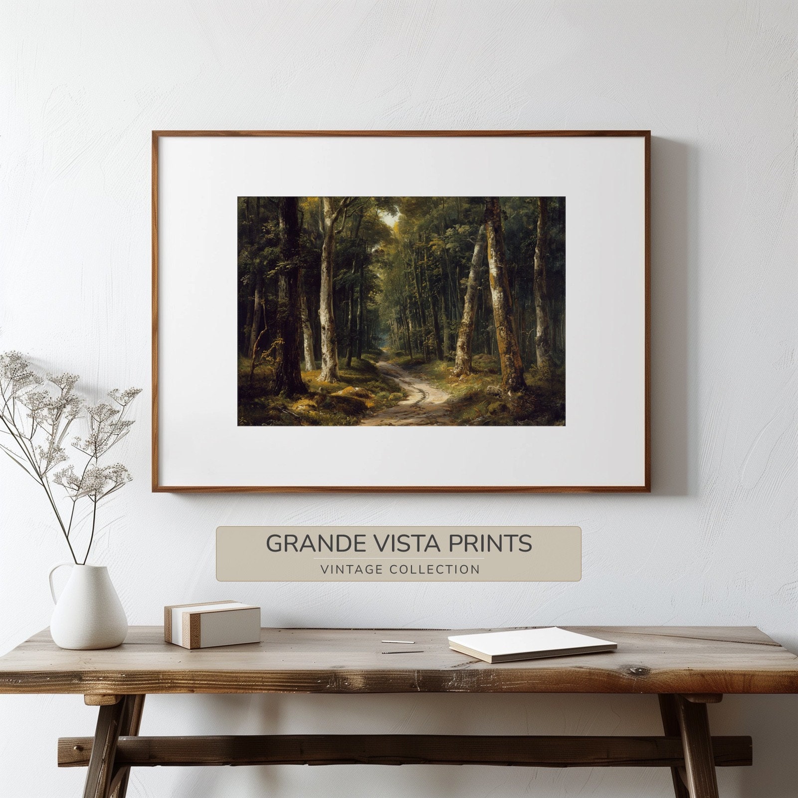 Deep Forest Path Printable Landscape Painting Instant Download Wall Art ...