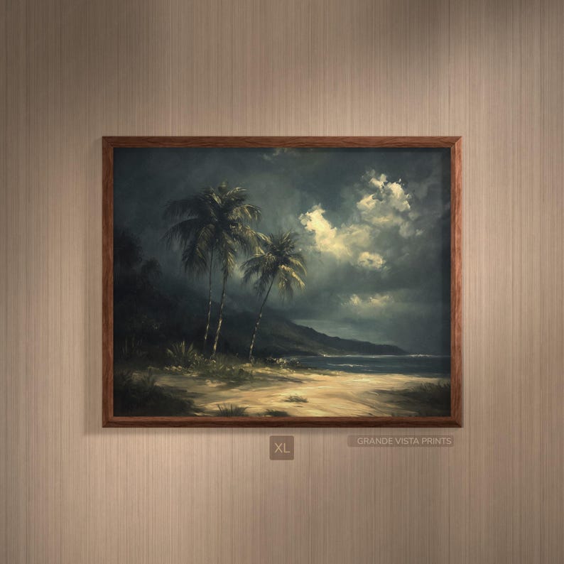 Arte de parede extra grande com tema de praia tropical, impressão ...