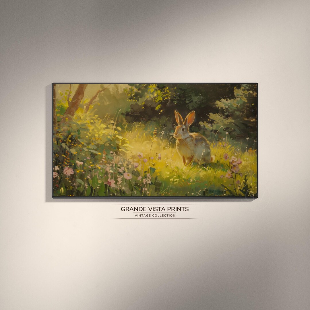 Easter Spring Bunny Landscape Wallpaper | Easter Digital Download Home ...