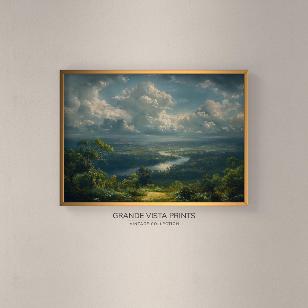 Panoramic View Printable River Valley Wall Art | Valley Panorama ...