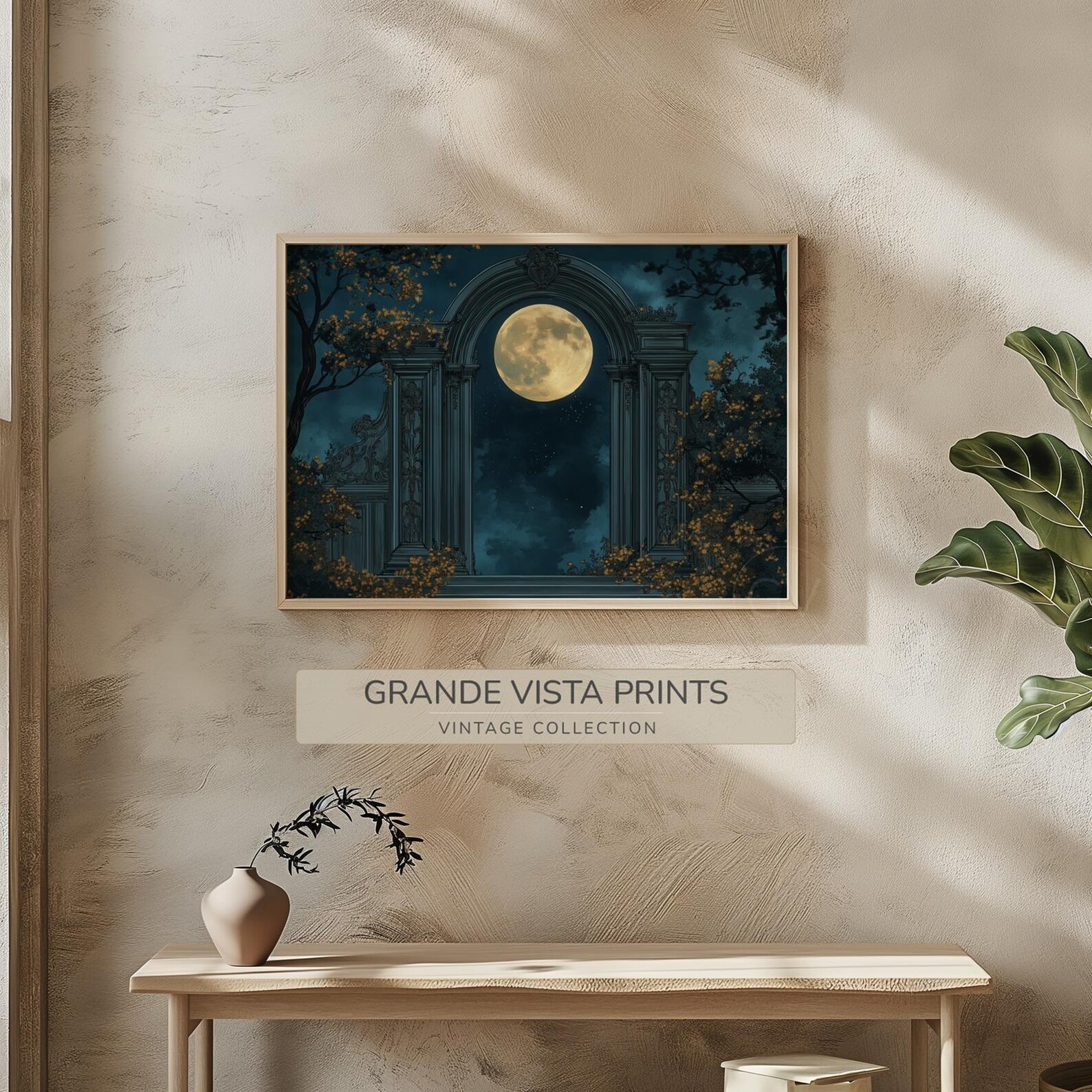 Printable Halloween Moon Artwork Halloween Moon Painting Digital ...