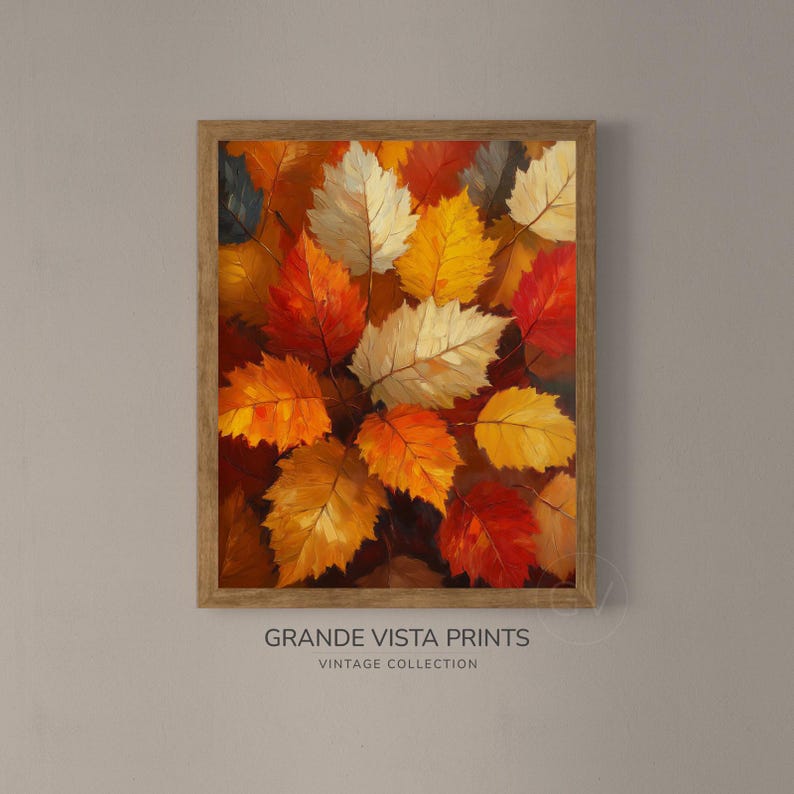 Colorful Fall Leaves Still Life Wall Art Fall Still Life Artwork Autumn ...