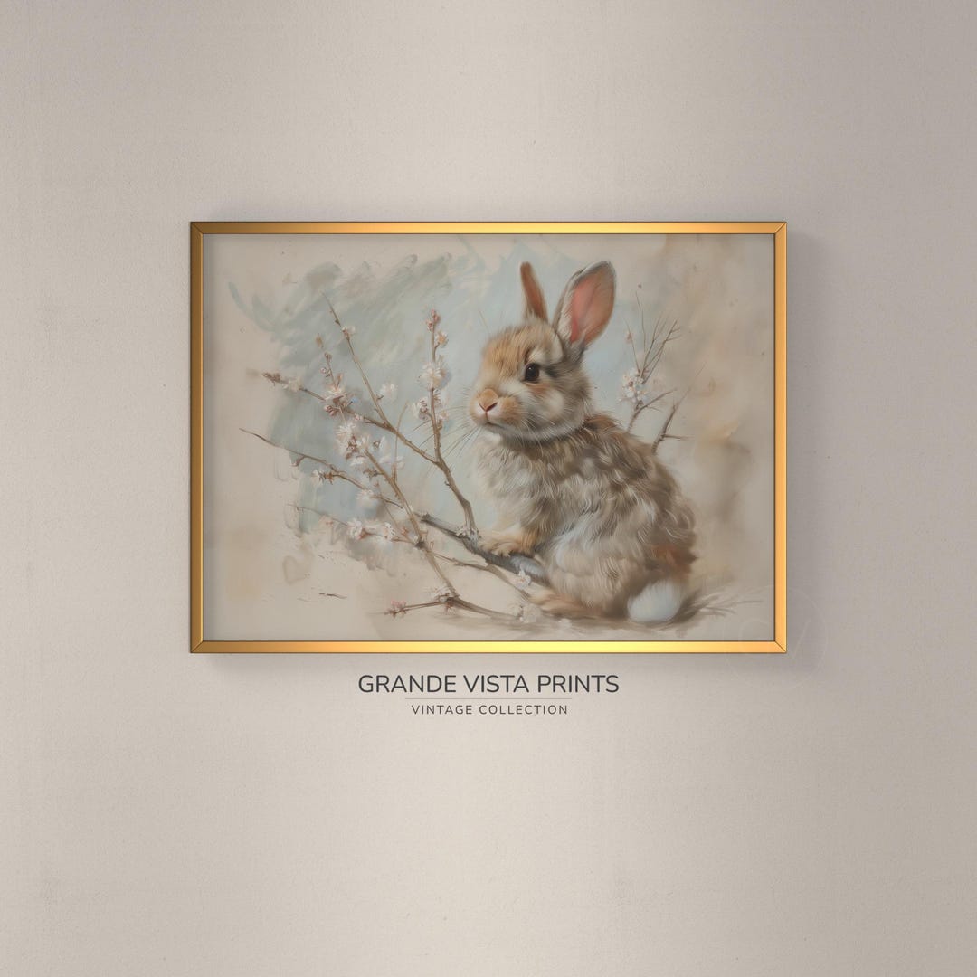 Easter Rabbit Printable Artwork | Easter Digital Download Wall Art ...