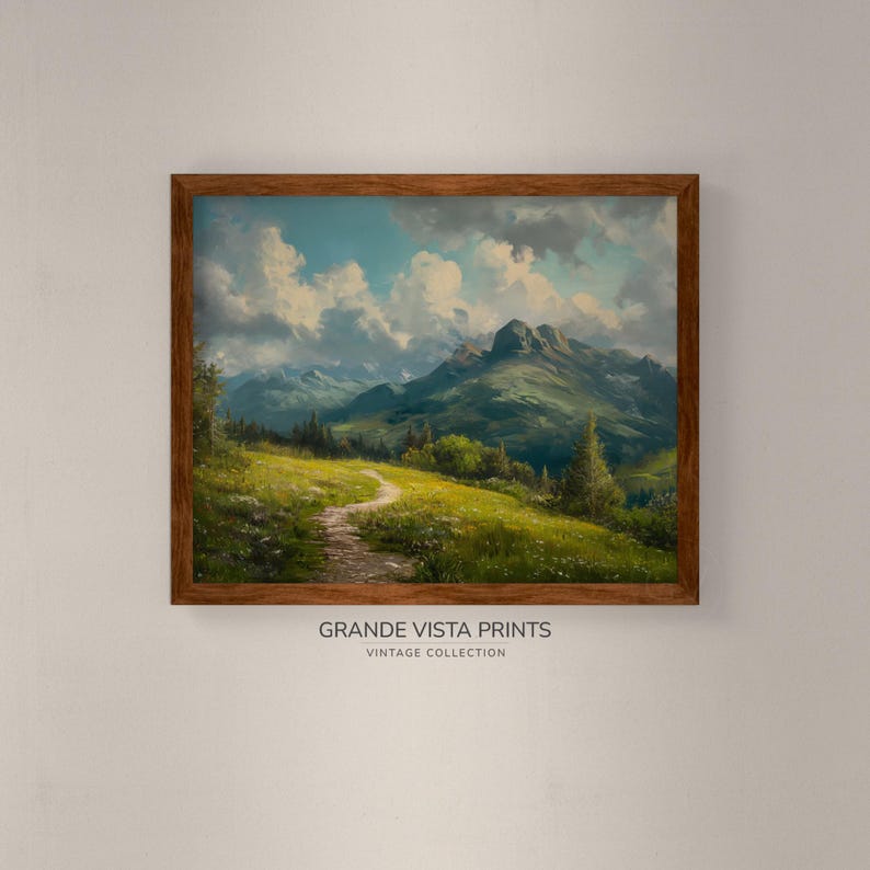 Printable Mountain Path Landscape Wall Art | Mountain Forest Landscape ...