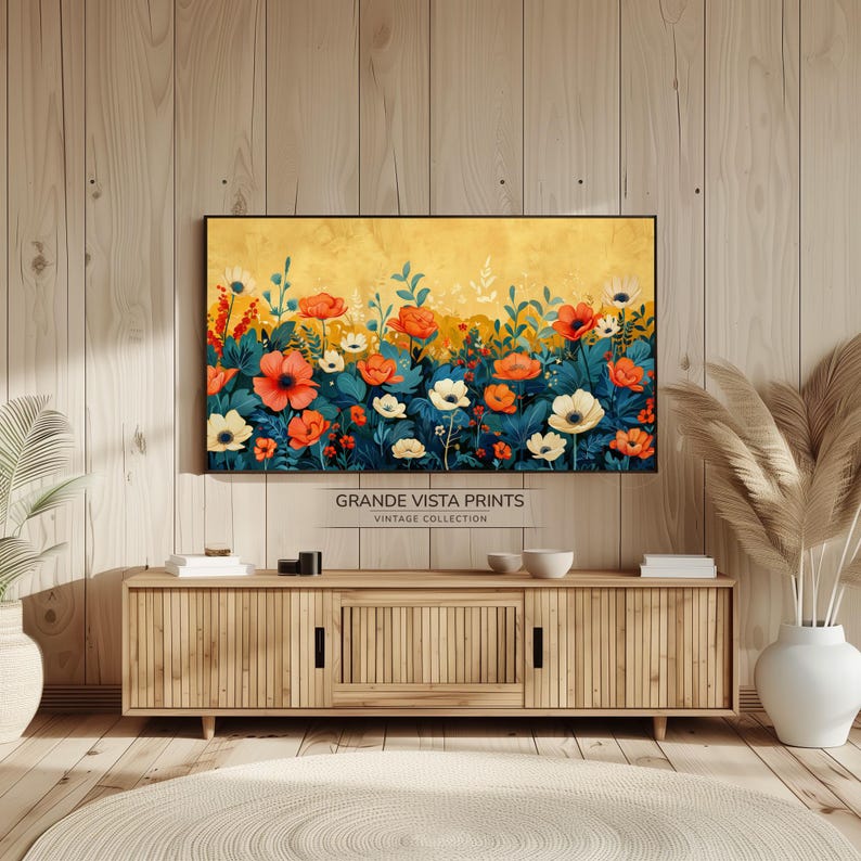 Poppy Field Samsung Frame | Flower Illustration | Flower Screensaver ...