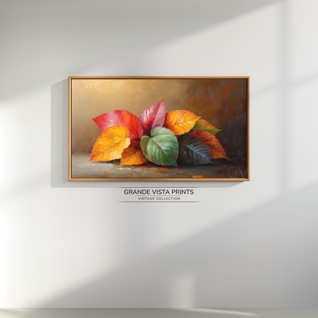 Colorful Fall Leaves Still Life Frame TV Artwork Fall Autumn Digital ...